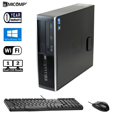 HP SFF Desktop Computer PC Intel Quad i5 3.20GHz 8GB RAM 500GB WiFi ...