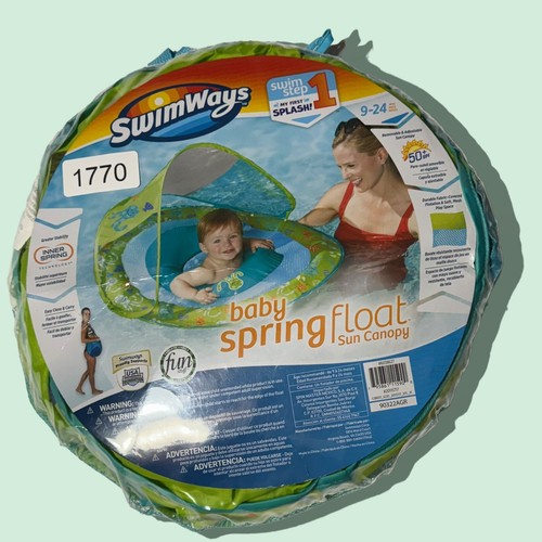 NEW! SwimWays Baby Spring Float Sun Canopy (Green Print) 9 - 24 Mo ...