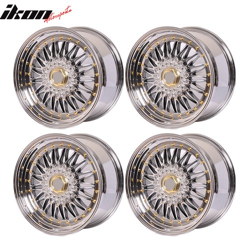 4PCS 18X9.0 +35 5X114.3 / 5X120 Step Lip Deep Dish Mesh Wheels/Rims ...