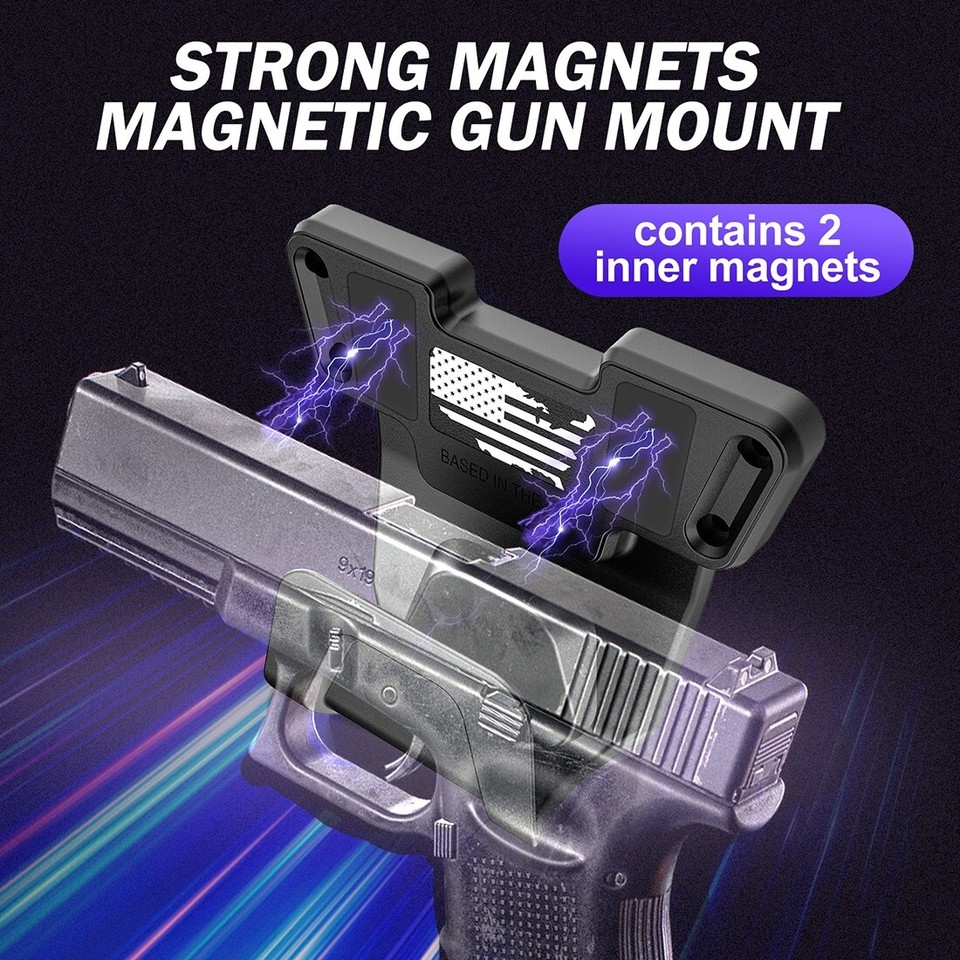 60 LB Cosmoing Magnetic Gun Mount, Gun Magnet For Car Home Under Desk ...