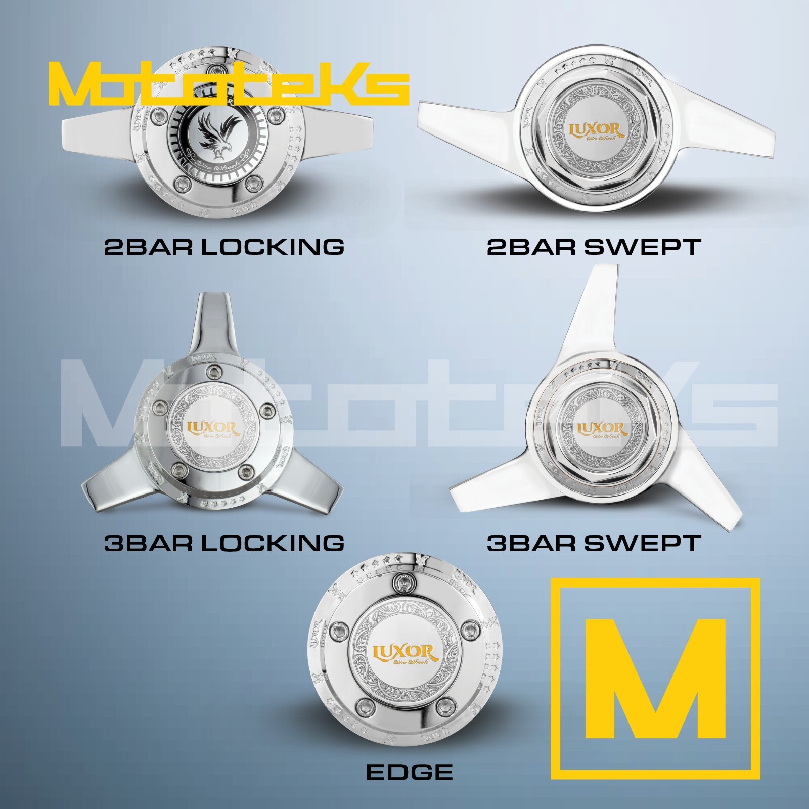 17X9 LUXOR WIRE WHEELS 100 STRAIGHT REV CHROME RIMS ADAPTER KNOCK OFF ...