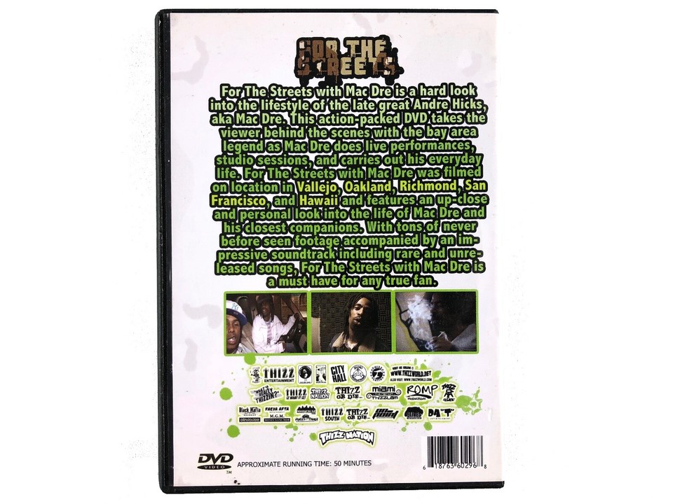 MAC DRE FOR THE STREETS DVD 2009 THIZZ NATION HYPHY HIP HOP RAP BAY ...