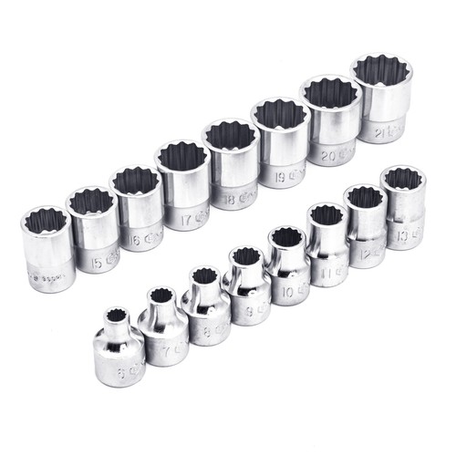 Genius Tools 16 Piece 3/8" Dr. Metric Hand Socket Set (12-Point) - TW ...