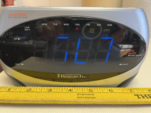 Emerson Research Clock Set System Model CKS1862 Jumbo Blue Display3/17/ ...