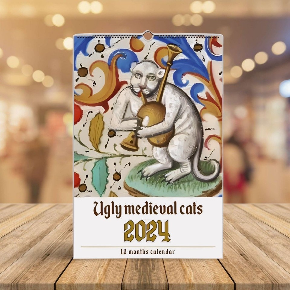 1 Stück Weird Medieval Cats Kalender Walk Weird Medieval Calendar ...
