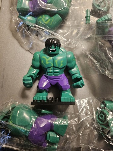 Marvel Avengers Hulk Minifigure Big Fig Bright Green Purple Pants Lot ...