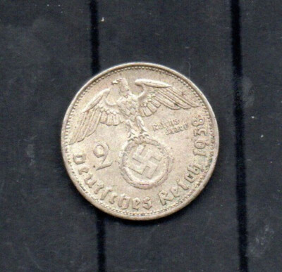Germany Third Reich Nazi Coin 2 Reichsmark Silver Coin 1938 B ...