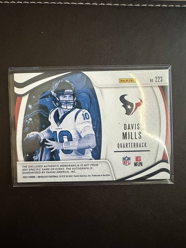 2021 Absolute Davis Mills AUTO Jersey Relic RC Rookie Premiere SP #/399 ...