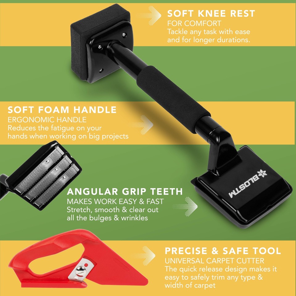 BLOSTM Carpet Knee Kicker Kit Stretcher Fitters Trimmer Bolster Gripper ...