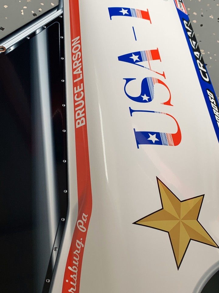 WOW! Corvette USA-1 Bruce Larson RACE CAR DRAG RACING Door Style Sign ...