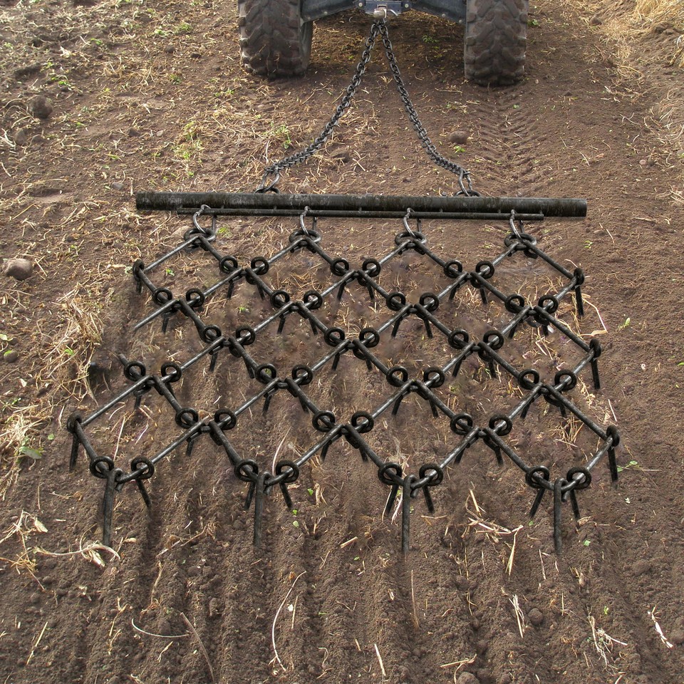Heavy Duty Drag Harrow 4'W x 4'L 3/8in Tines for Lawn Leveling ATV UTVs ...