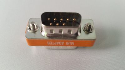 DB9 Male / Male Null Modem mini gender changerl RS232 gender changer ...