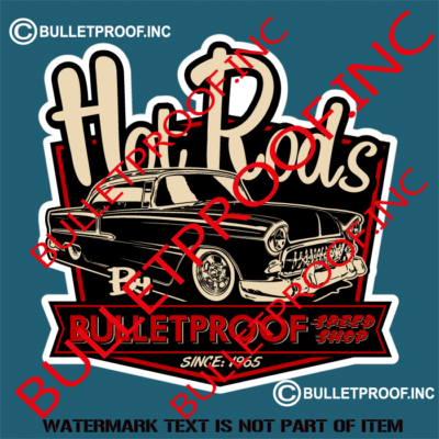 BULLETPROOF SPEED SHOP Decal Sticker Vintage Americana Rat Rod Hot Rod ...