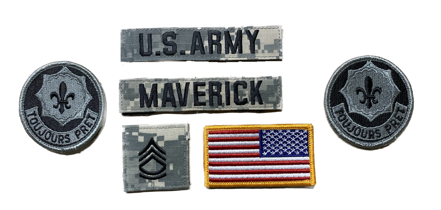 6 US Army Patch Set 2nd Cavalry Ucp Digital Acu Flag Sergeant Maverick ...