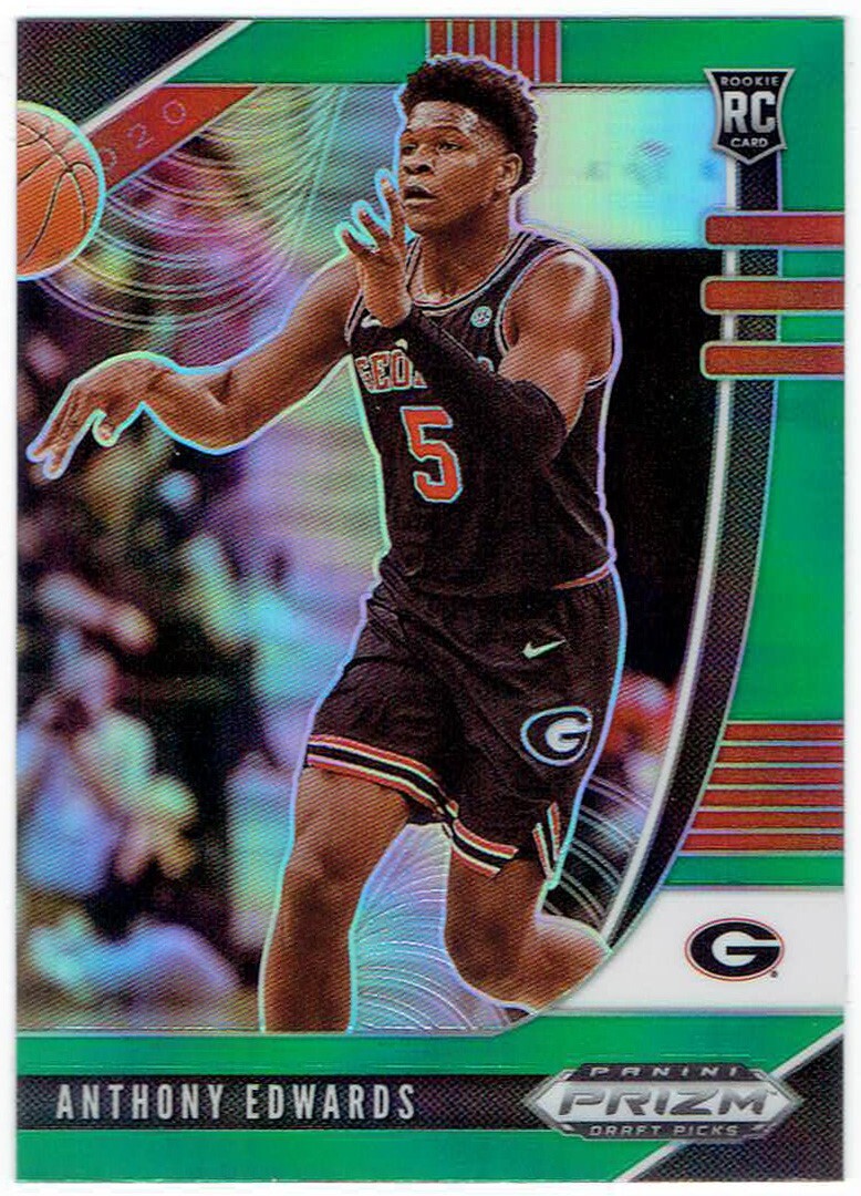 2020-21 Prizm Draft Picks Green ANTHONY EDWARDS #41 Bulldogs ...
