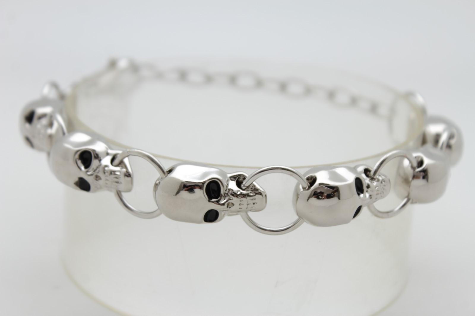 Women Boot Bracelet Silver Metal Chain Skeleton Anklet Charm Halloween ...
