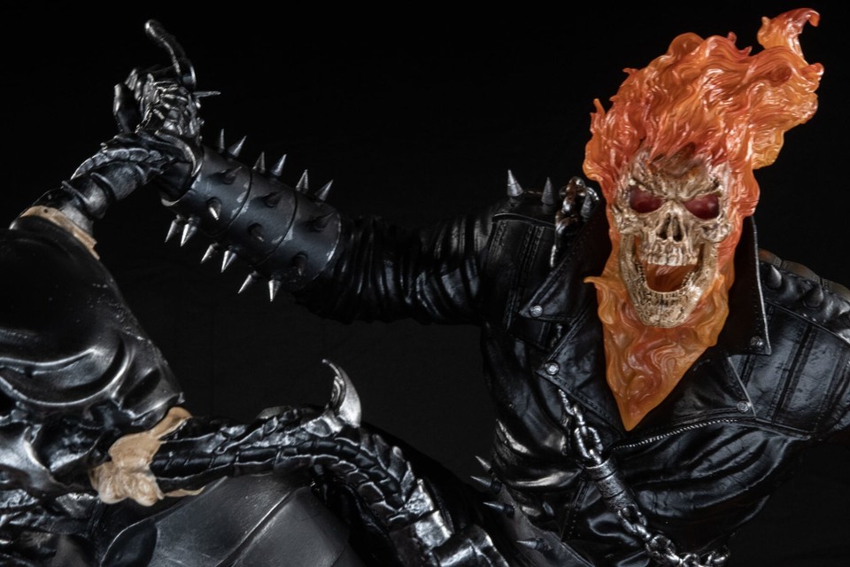 Ghost Rider On Motorcycle 1/4 Scale Statue by MAC Custom Fan Art | eBay