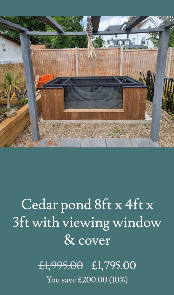 ponds with viewing window/koi carp/ponds/koi/ponds/Infinity ponds | eBay UK