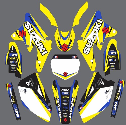 Decals for 2007-2009 Suzuki RMZ250 RMZ 250 graphics yellow Blue red ...