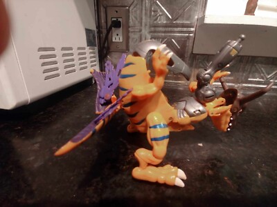 Vtg 1999 DIGIMON Greymon Metalgreymon Transform Toy Action Figure ...
