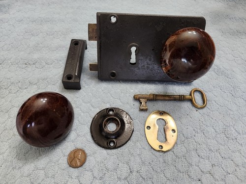 Colonial Rim Lock Small Cast Iron LH | eBay