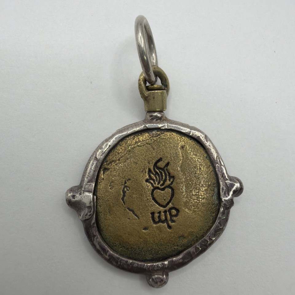 Waxing Poetic Sterling Silver & Brass Wax Stamp Style Initial R Pendant ...