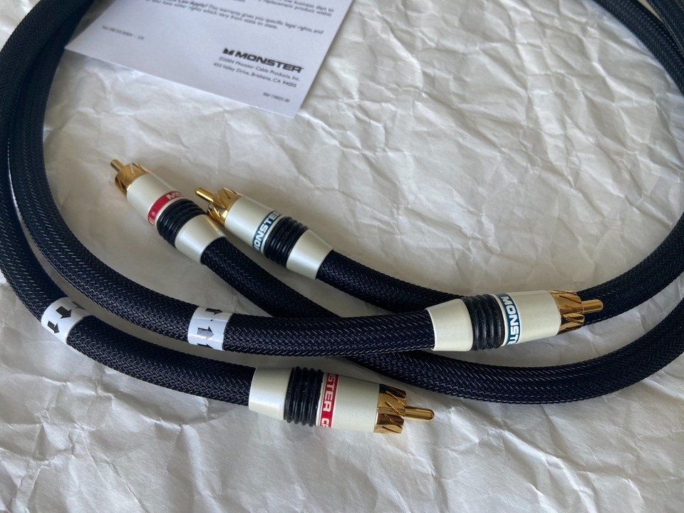 0.75m Monster cable M Series M1000 MKII stereo audio RCA interconnect ...