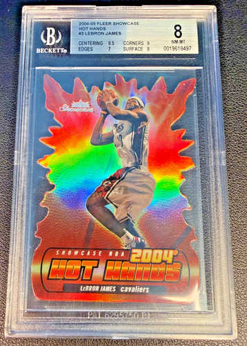 2004 Fleer Showcase LeBron James Hot Hands Die Cut BGS 8 Super Short ...