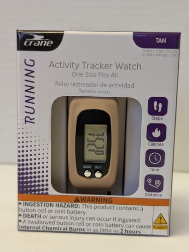 Crane Activity Tracker Watch Tan Running Fitness Steps Calories Aldi ...