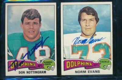 lot 1975 Topps #234 #317 Don Nottingham Norm Evans EXMT crisp blue ...