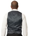 Charcoal Textured Dress Suit Vest 5 Button V Neck Adjustable Back Strap ...