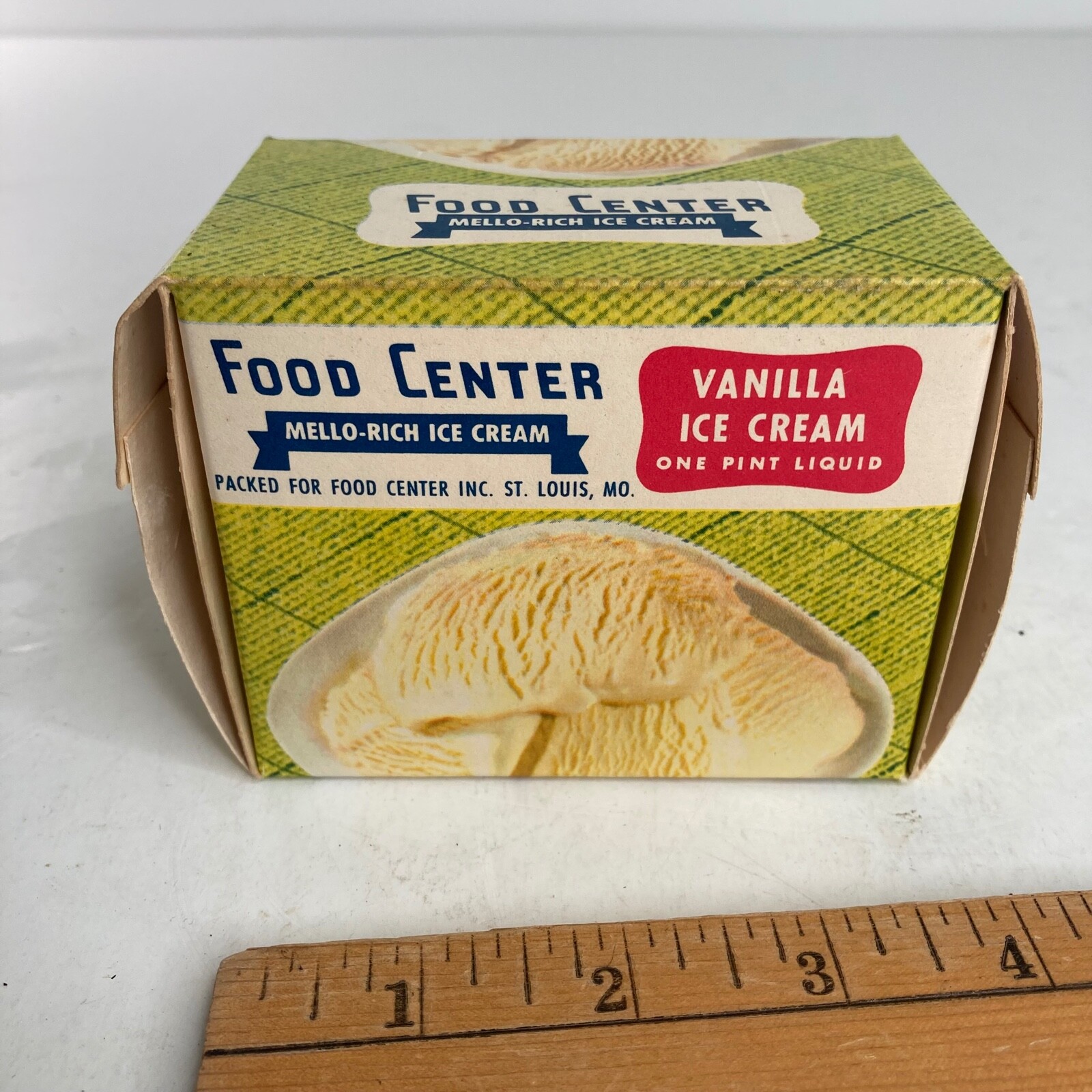 Vintage Food Center Mello-Rich ICE CREAM box Vanilla One Pint - St ...