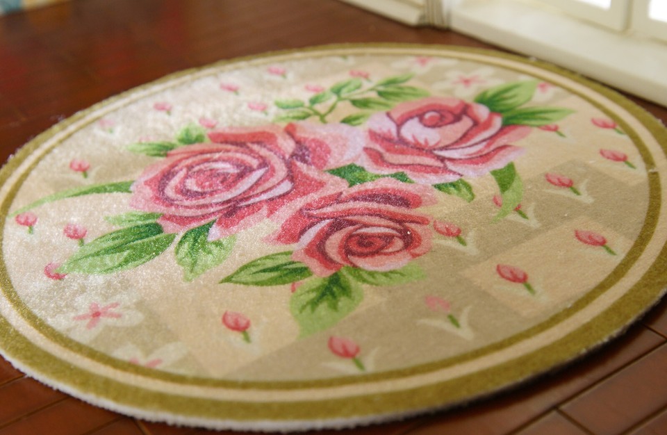 Pink Rose Floral Nice ROUND 1/12 Scale Beautiful Dollhouse Miniature ...