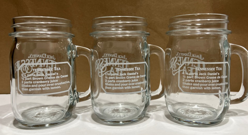Jack Daniel's Tennessee Tea Jar Glass 10 Oz Mug Mason Jar Glass VGC ...