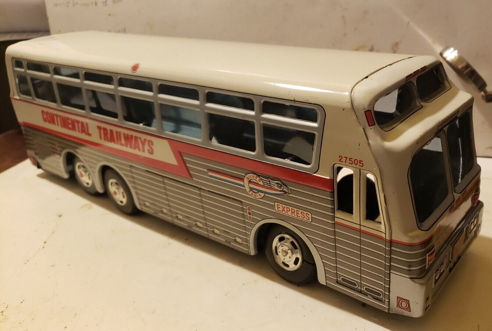 Charmy Toy Continental Trailways Silver Eagle Express Bus Friction Tin ...