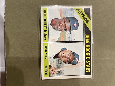 1966 Topps #596 Astros Rookie Stars Nate Colbert & Gregg Sims | eBay