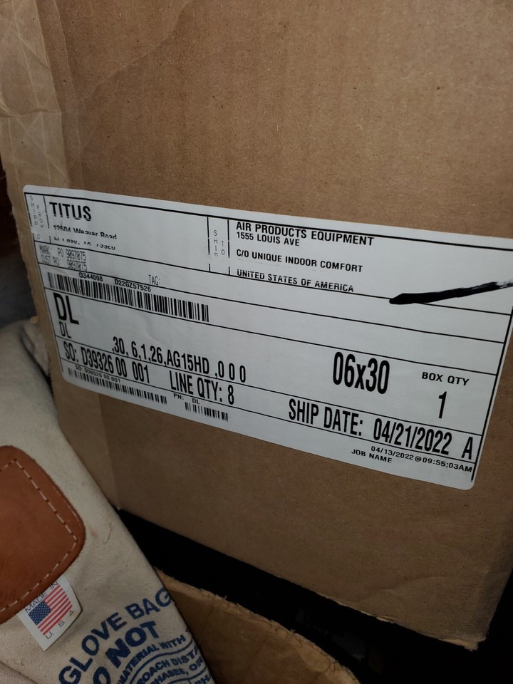 Titus DL 06x30 Louver Diffuser NEW AG15HD 344008 Ductwork Grill | eBay