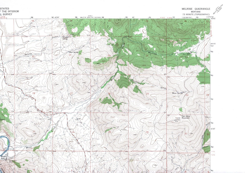 Melrose, Montana 1961 Vintage USGS Topo Map 7.5 Quadrangle Topographic ...
