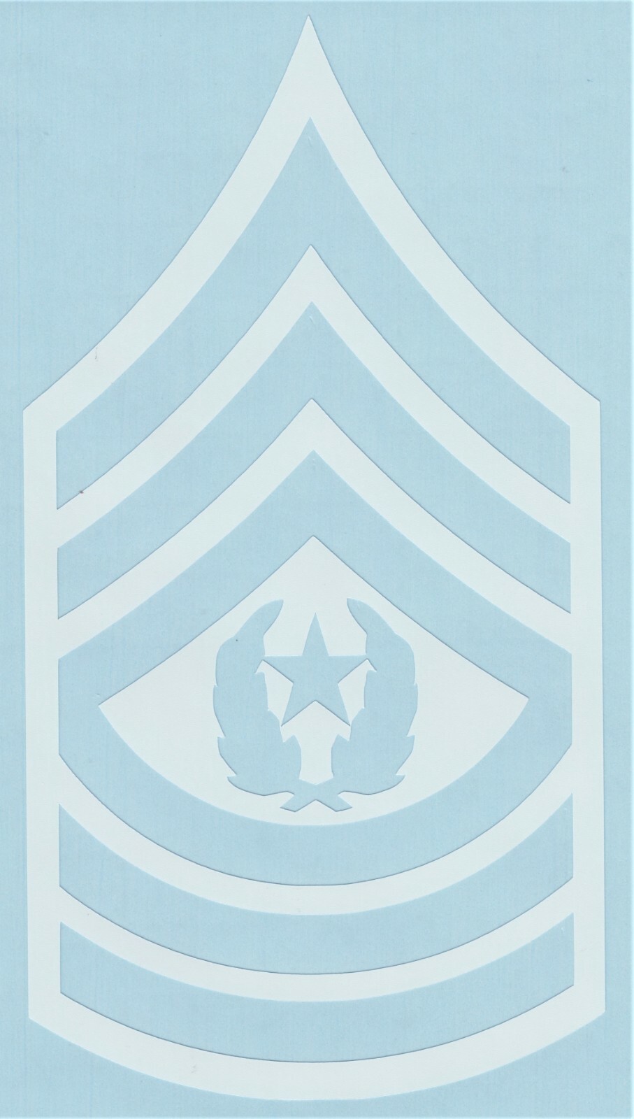 US Army, Command Sergeant Major, CSM, E-9, SSI Rank, Matte White Vinyl ...