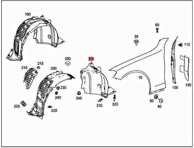 Genuine Mercedes-Benz Rear Fender Liner 2056912900 OEM for sale online ...
