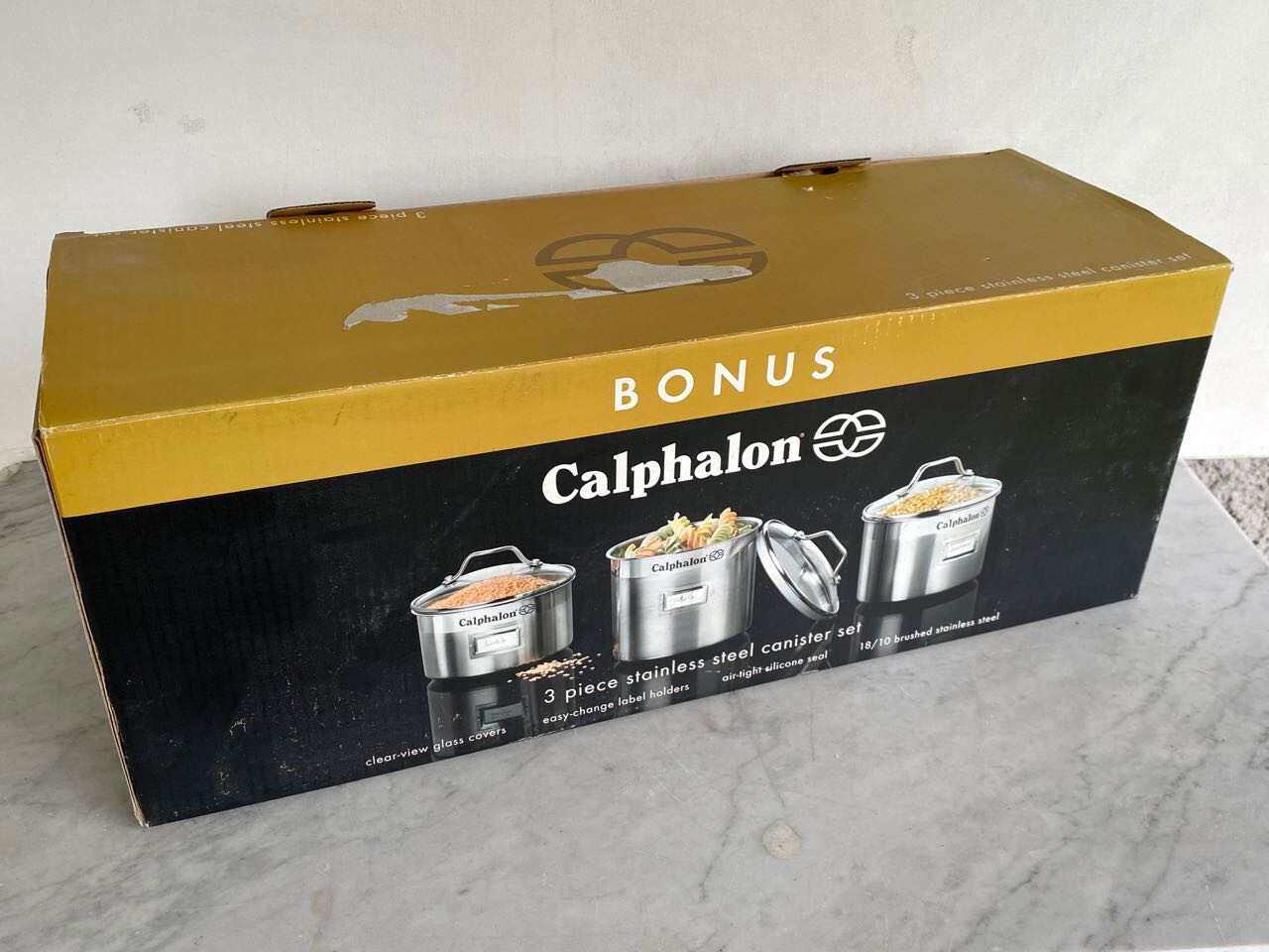 CALPHALON 3 Piece Stainless Steel Canister Set NEW | eBay
