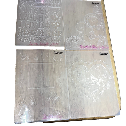 4 LOT Cuttlebug Darice / Provo Craft Embossing Folder 6"x4.25 ...