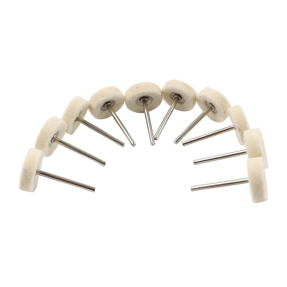 10pcs Wool Felt Polishing Buffing Wheel Polisher Disc Pad Rotary Tool ...