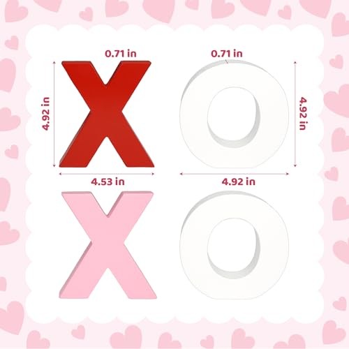 Valentines Day Table Signs Decorations, Wooden XOXO Tabletop ...