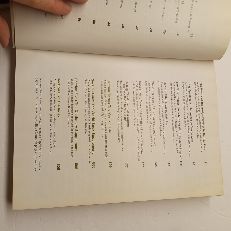 1967 The World Book Encyclopedia Yearbook 1966 Year in Review 630 Pages ...