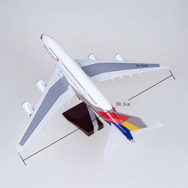 1:160 Asiana A380 Passenger Plane Model Resin Civil Aircraft Display ...