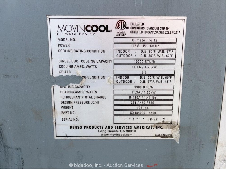 2017 Lot of (2) MovinCool Climate Pro 12 Portable Heat Air Conditioner ...