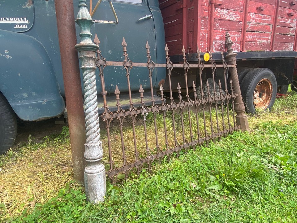 Rare! 50' Ornate 1800s 36" Antique Wrought Cast Iron Fence With Two ...