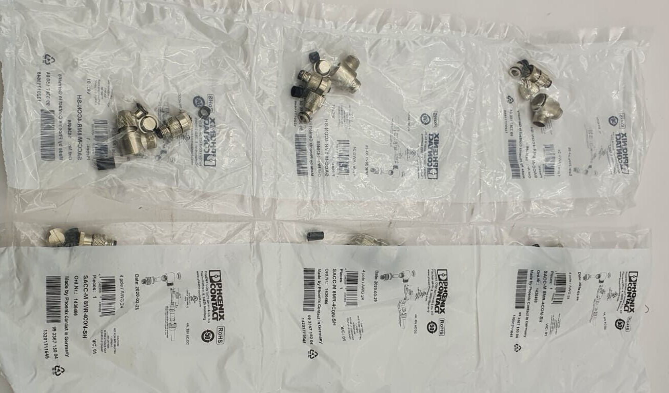 6 Pcs PHOENIX CONTACT SACC-M 8MR-4CON-SH - Connector - Lot of 6 units ...