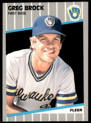1989 Fleer #181 Greg Brock 1st Base Milwaukee Brewers FREE shipping | eBay